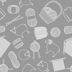 Seamless pattern with yarn Royalty Free Vector Image