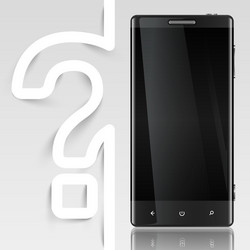 Cell phone icon with question mark Royalty Free Vector Image