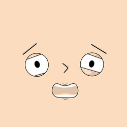 Confused sad face with expressive emotions Vector Image
