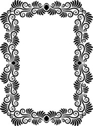 Ornamental black frame with filigree swirls Vector Image