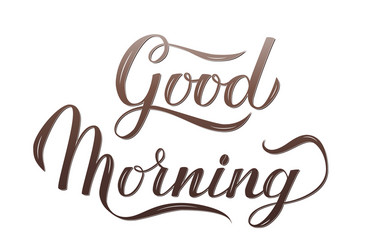 Bright sign good morning calligraphy lettering Vector Image