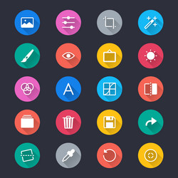 Photography simple icons Royalty Free Vector Image