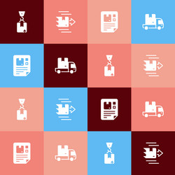 Pop art crane with carton cardboard box icon Vector Image