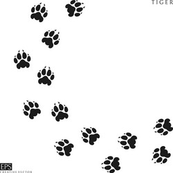 Tiger paw prints silhouette Royalty Free Vector Image