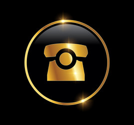 Golden phone logo icon Royalty Free Vector Image