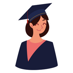 Happy college graduate girl Royalty Free Vector Image