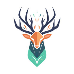 Simple and modern dear head design usable for Vector Image
