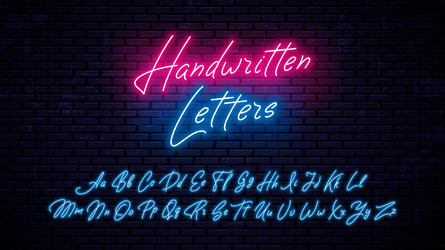 Neon Light Font Cursive Vector Images (over 100)