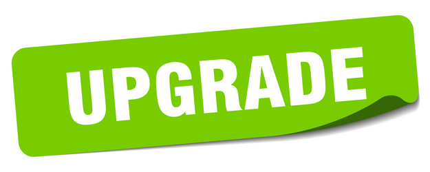 Upgrade sticker label Royalty Free Vector Image