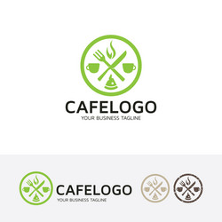 Restaurant or cafe line art modern logo design Vector Image
