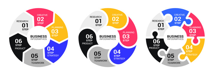 Graphic round chart infographic template Vector Image