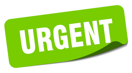 Urgent sticker urgent label Royalty Free Vector Image