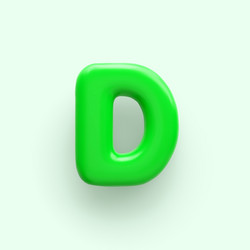 3d green letter l with a glossy surface on light Vector Image