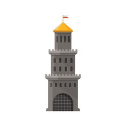Castle tower icon in flat style medieval citadel Vector Image