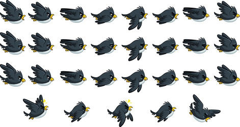 Black ninja game sprites Royalty Free Vector Image