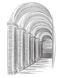 Sketch of hall Royalty Free Vector Image - VectorStock