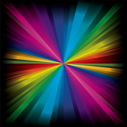Background of rainbow and balloons and radial Vector Image