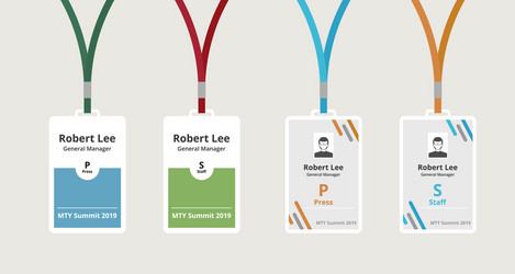 Creative employee id card design template Vector Image