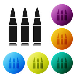 Black bullet icon isolated on white background Vector Image