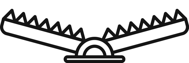 Animal foot trap icon outline style Royalty Free Vector