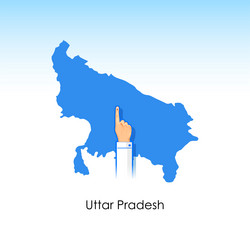 Different people showing voting finger for uttar Vector Image