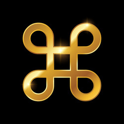 Golden greek symbol circle sign Royalty Free Vector Image