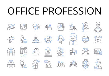 Office job outline icons collection Royalty Free Vector