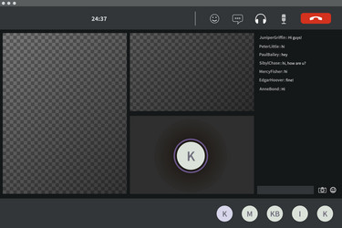 Video call template meeting app flat ui Royalty Free Vector