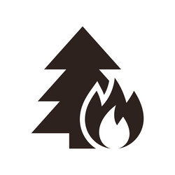 Forest fire hazard sign Royalty Free Vector Image