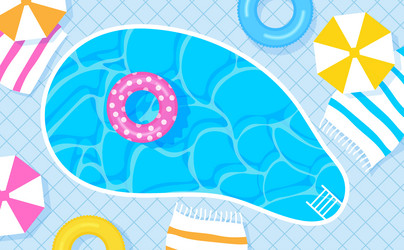 Set of different swimming pools top view Vector Image
