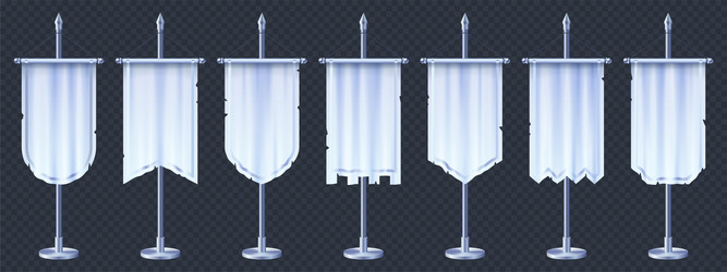 Vertical flag banner for medieval 3d game scene Vector Image