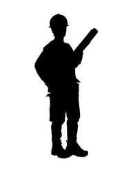 Construction worker silhouette isolated on white Vector Image