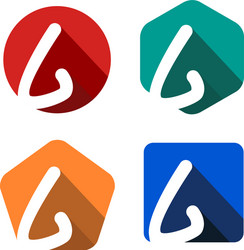 Red green handwritten l alphabet letter icon logo Vector Image