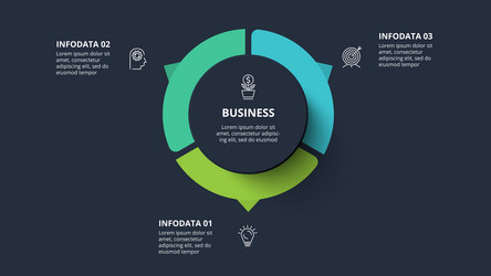 Diagram concept for infographic with 3 steps Vector Image