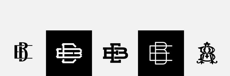 Minimal letters logo design Royalty Free Vector Image