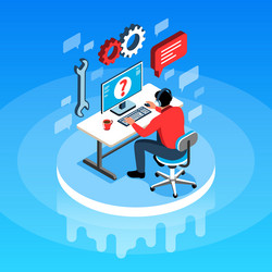 Technical support isometric Royalty Free Vector Image