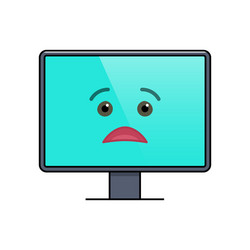 Laughing face on computer screen emoticon Vector Image