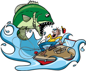 Fishing boat with catch Royalty Free Vector Image