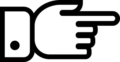 Hand with forefinger pointing forward neon sign Vector Image