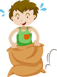 Children play jumping sack in the park Royalty Free Vector