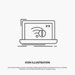 Connection error internet lost line icon Vector Image
