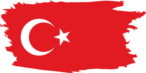 Red turkey map flag moon star symbol Royalty Free Vector