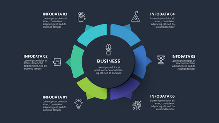 Diagram concept for infographic with 6 steps Vector Image