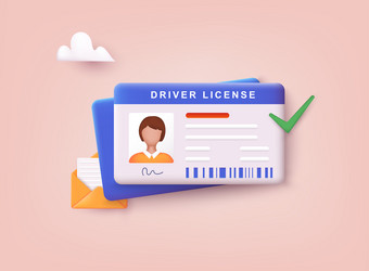 3d id card driver license or plastic card Vector Image