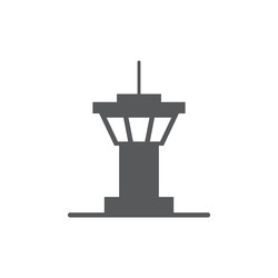 Flight control tower icon in flat style Royalty Free Vector