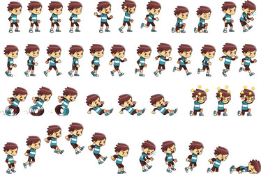 Red thunder plane game sprites Royalty Free Vector Image