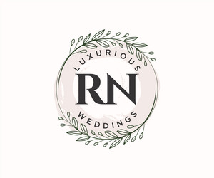 Rn initials letter wedding monogram logos Vector Image