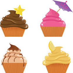 Muffin essential elements set Royalty Free Vector Image