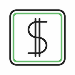 Heavy dollar sign icon image Royalty Free Vector Image