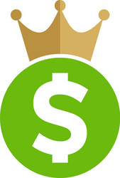 King money logo design money coin with crown icon Vector Image